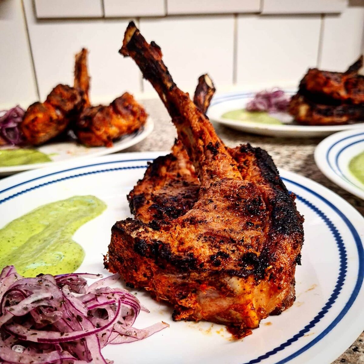 BBQ Tandoori Lamb Chops - Haloodiefoodie.com